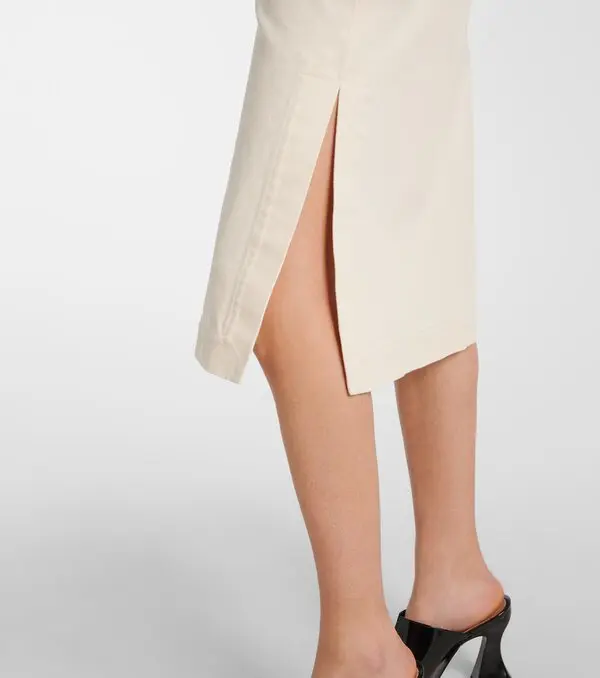 Bottega Veneta Denim Midi Skirt - White