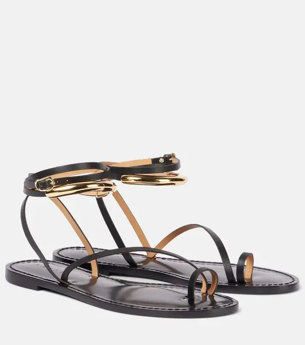 AMANU Kalahari Leather Sandals - Black