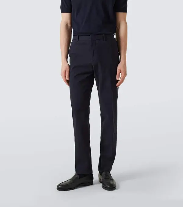 Zegna Cotton-blend Straight Trousers