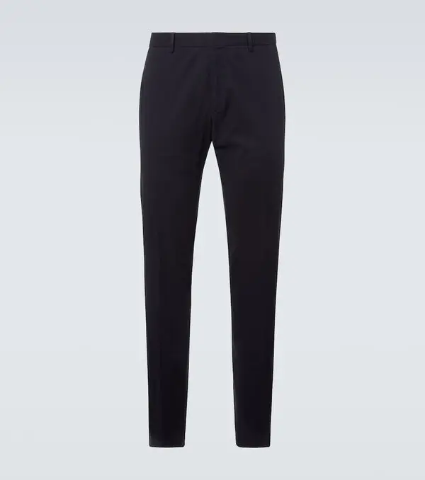 Zegna Cotton-blend Straight Leg Pants - Blue
