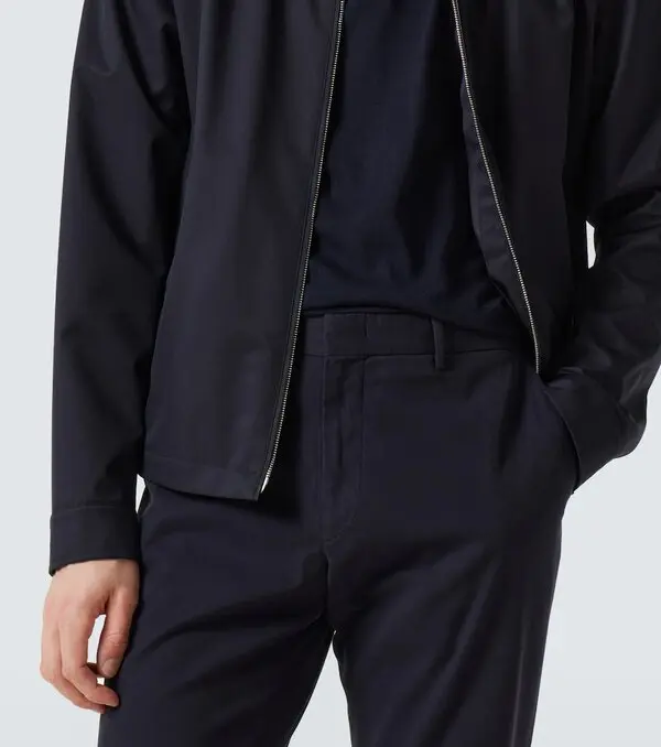 Zegna Cotton-blend Straight Leg Pants - Blue