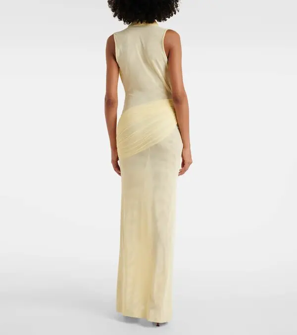 David Koma Semi-sheer Gown - Yellow