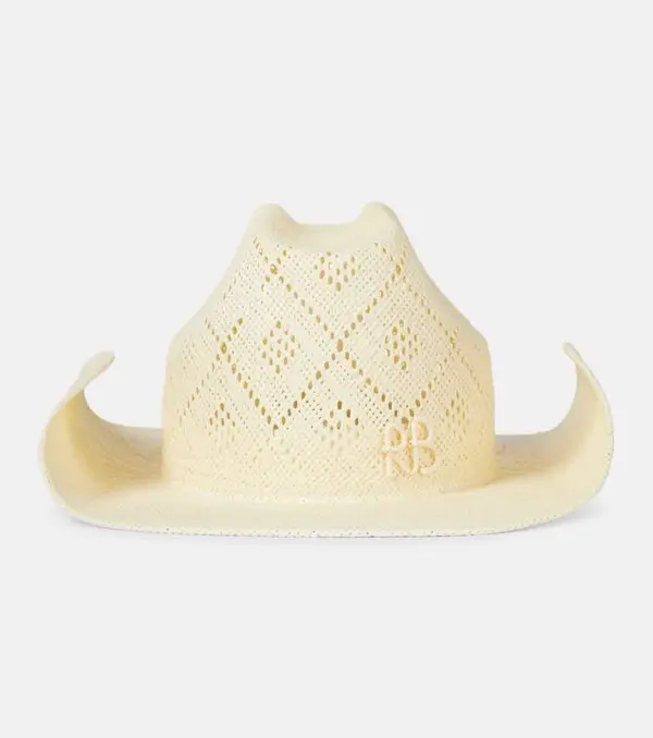 Ruslan Baginskiy Logo Straw Cowboy Hat - White
