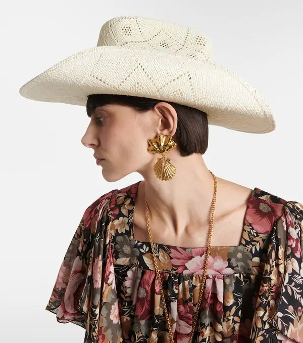 Ruslan Baginskiy Logo Straw Cowboy Hat - White