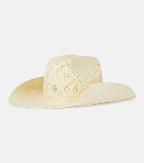 Ruslan Baginskiy Logo Straw Cowboy Hat - White