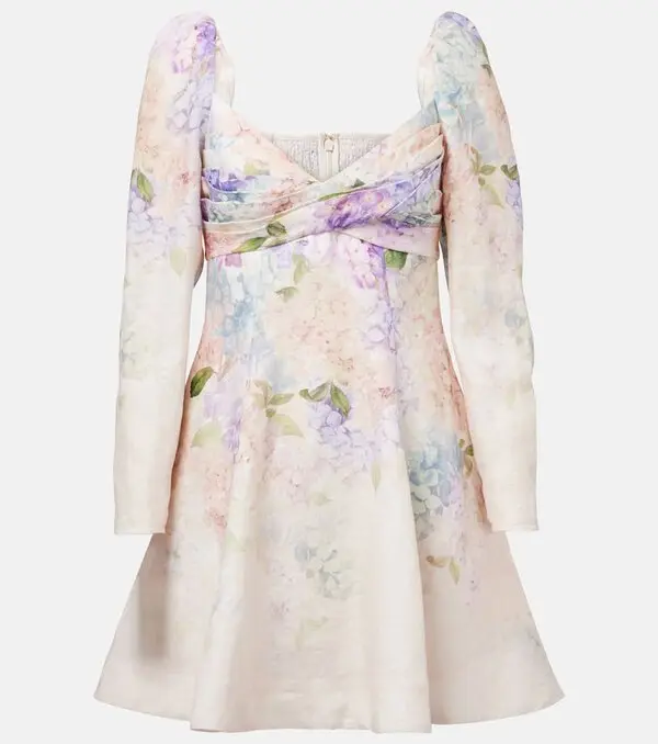 Zimmermann Dawning Floral Linen Minidress