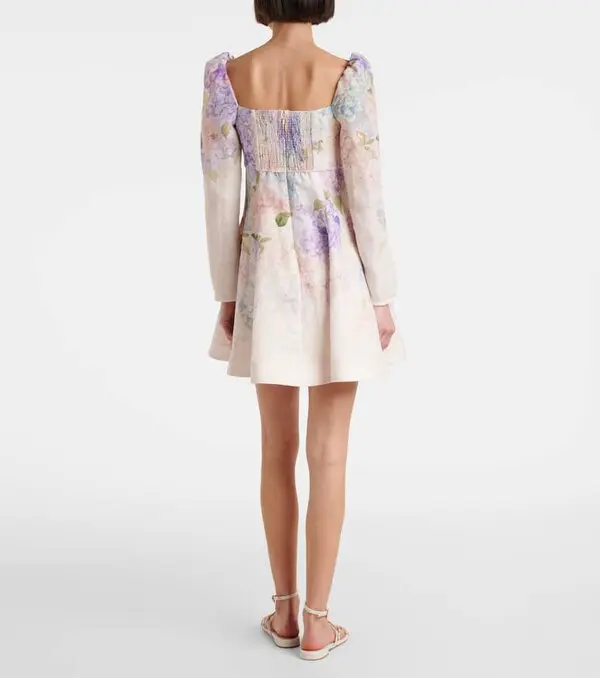 Zimmermann Dawning Floral Linen Minidress