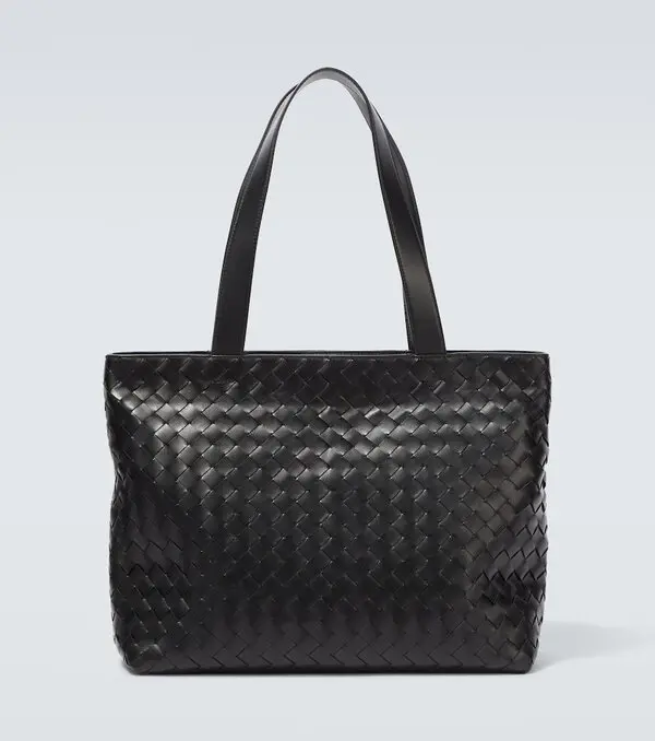 Bottega Veneta Intrecciato Small Leather Tote Bag - Black