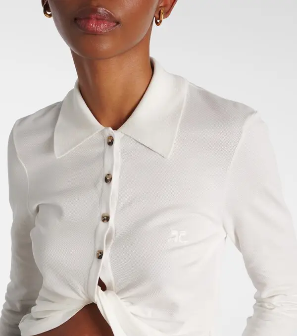 COURREGES Courrèges Cropped Cotton Shirt - White