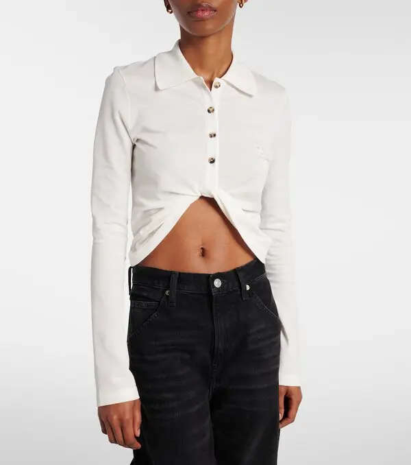 COURREGES Courrèges Cropped Cotton Shirt - White