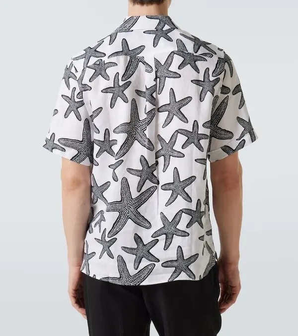 Vilebrequin Printed Linen Bowling Shirt - White