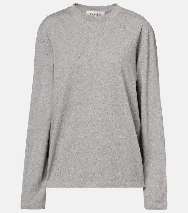 RÓHE Cotton Jersey T-shirt - Grey
