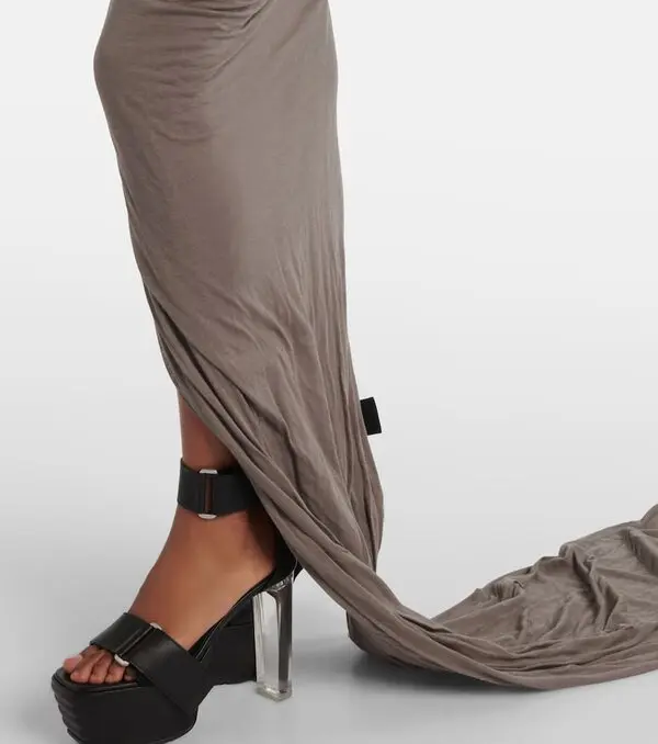 Rick Owens Edfu Cotton Maxi Skirt - Grey