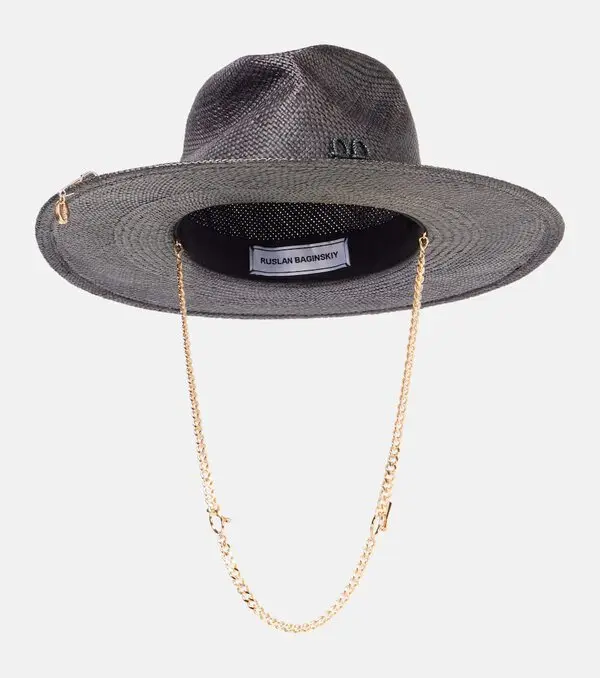 Ruslan Baginskiy Logo Chain Fedora - Black