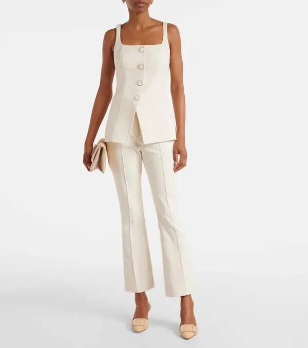 Veronica Beard Kimra Cropped Straight Pants - White