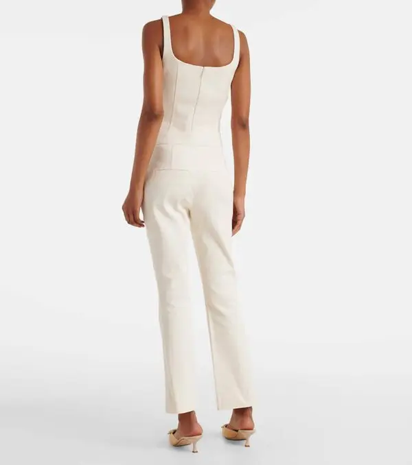 Veronica Beard Kimra Cropped Straight Pants - White
