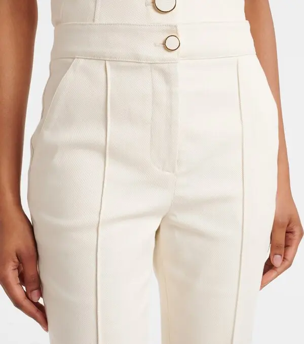 Veronica Beard Kimra Cropped Straight Pants - White