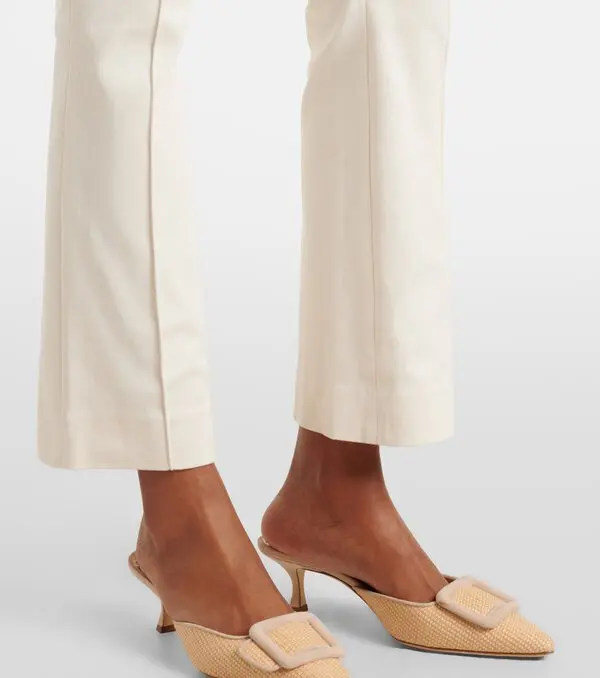 Veronica Beard Kimra Cropped Straight Pants - White