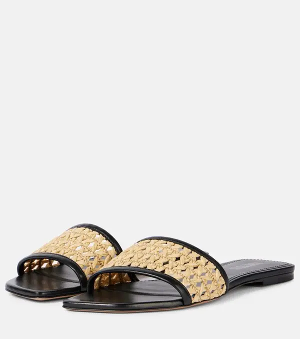 Paris Texas Ava 50 Leather-trimmed Mules