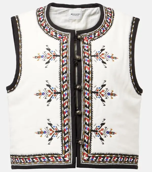 MARANT ETOILE Zeana Embroidered Vest - White