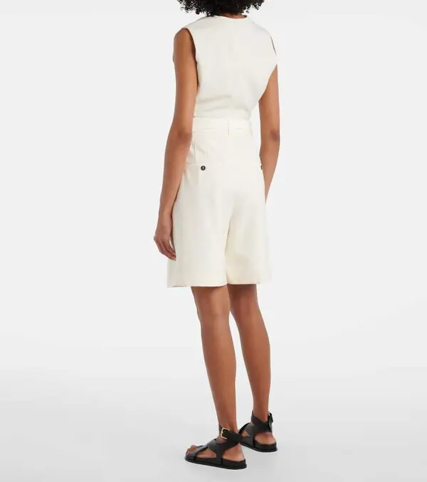 RÓHE Belted Bermuda Shorts - White