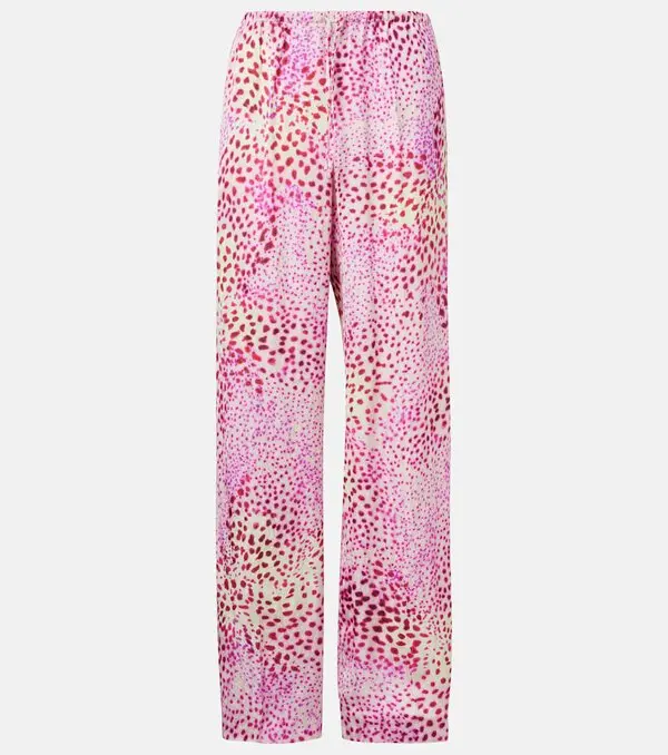 Dries Van Noten Jacquard Wide-leg Pants - Pink