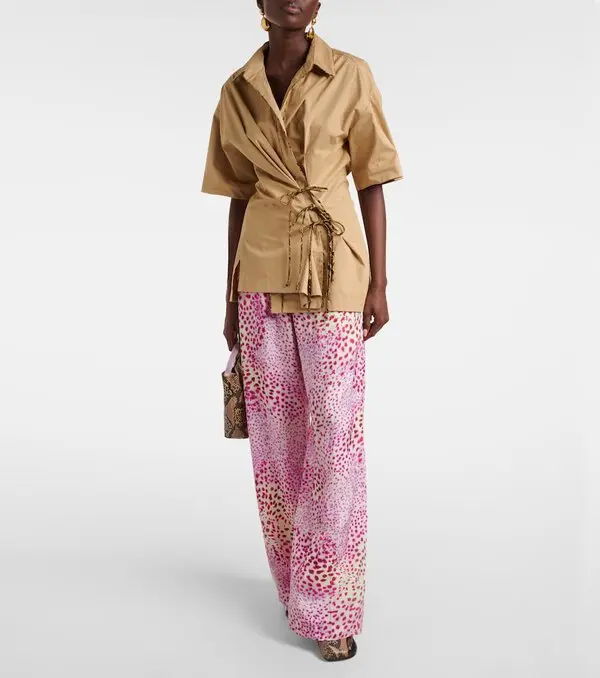 Dries Van Noten Jacquard Wide-leg Pants