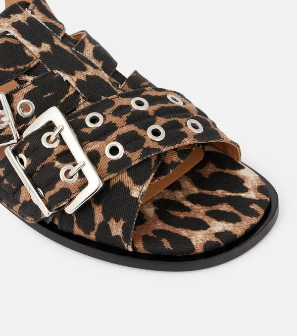 GANNI Leopard-print Sandals