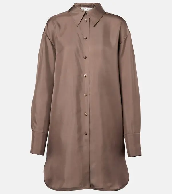 RÓHE Silk Button-up Shirt - Brown