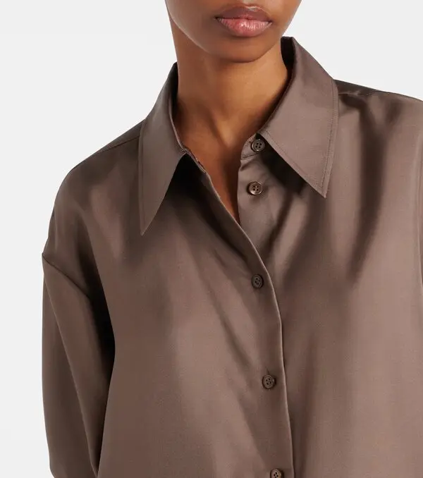 RÓHE Silk Button-up Shirt - Brown