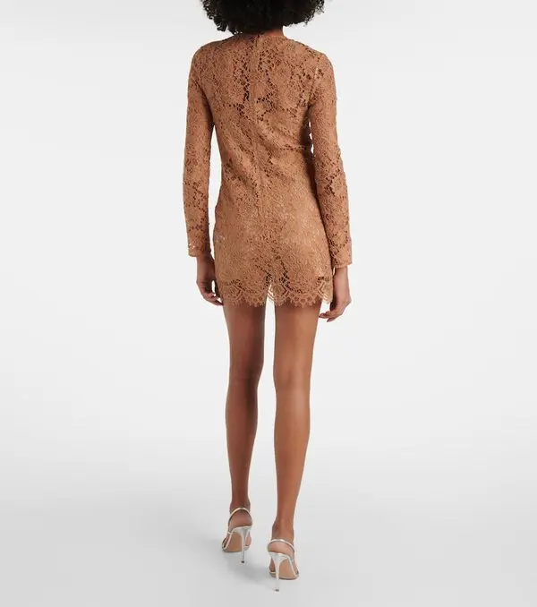 SELF-PORTRAIT Embellished Bow-detail Lace Minidress
