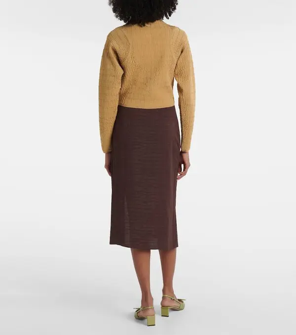 Jacquemus Scala Croc-effect Cardigan - Beige