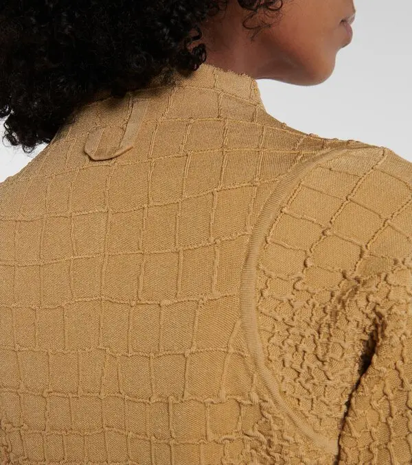 Jacquemus Scala Croc-effect Cardigan - Beige