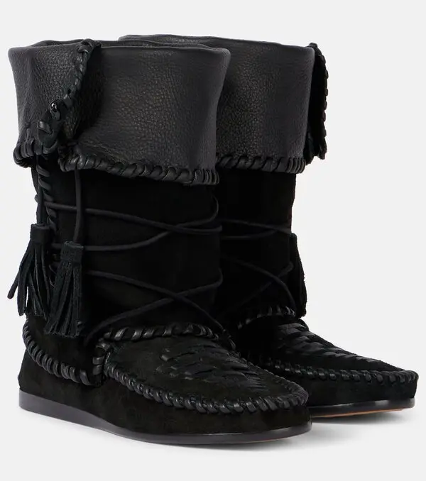 Isabel Marant Winki Suede Ankle Boots - Black