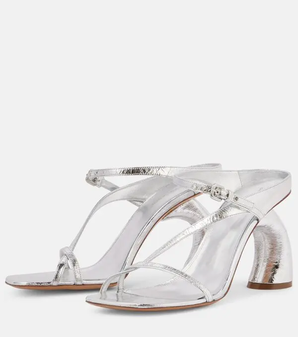 Dries Van Noten Metallic Patent Leather Mules
