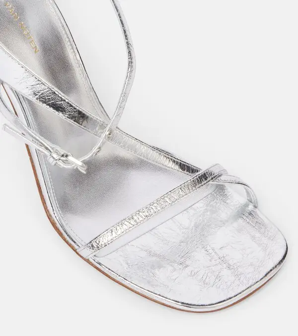 Dries Van Noten Metallic Patent Leather Mules