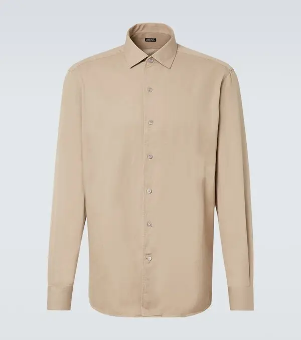 Zegna Cotton And Wool Denim Shirt