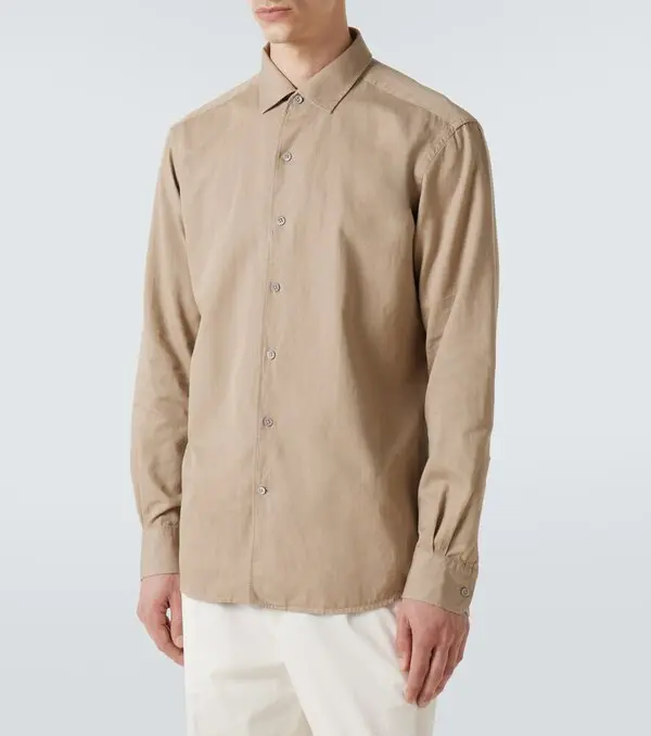 Zegna Cotton And Wool Denim Shirt