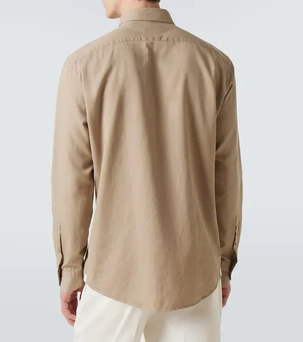 Zegna Cotton And Wool Denim Shirt