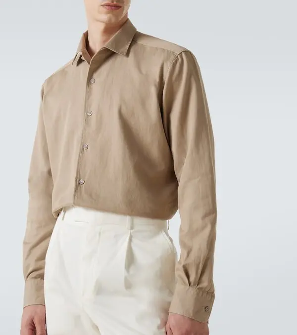 Zegna Cotton And Wool Denim Shirt