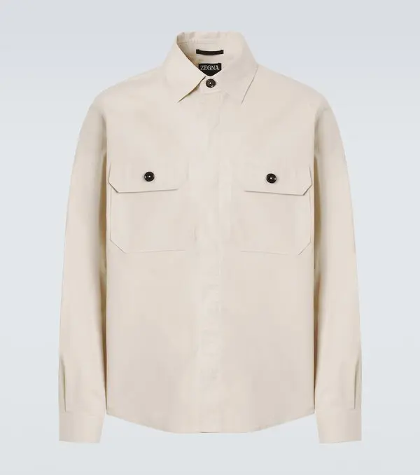 Zegna Cotton-blend Overshirt - Beige