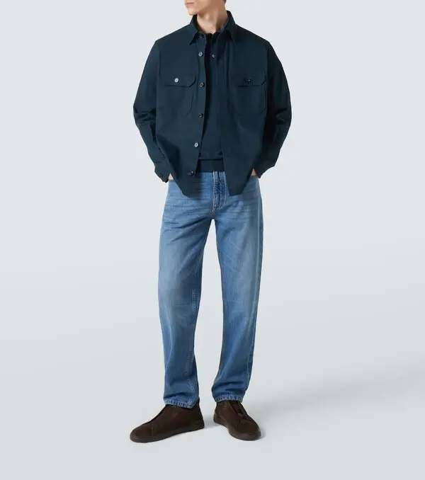 Zegna Cotton-blend Overshirt - Blue