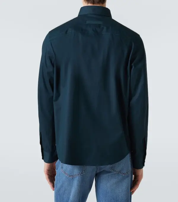 Zegna Cotton-blend Overshirt - Blue