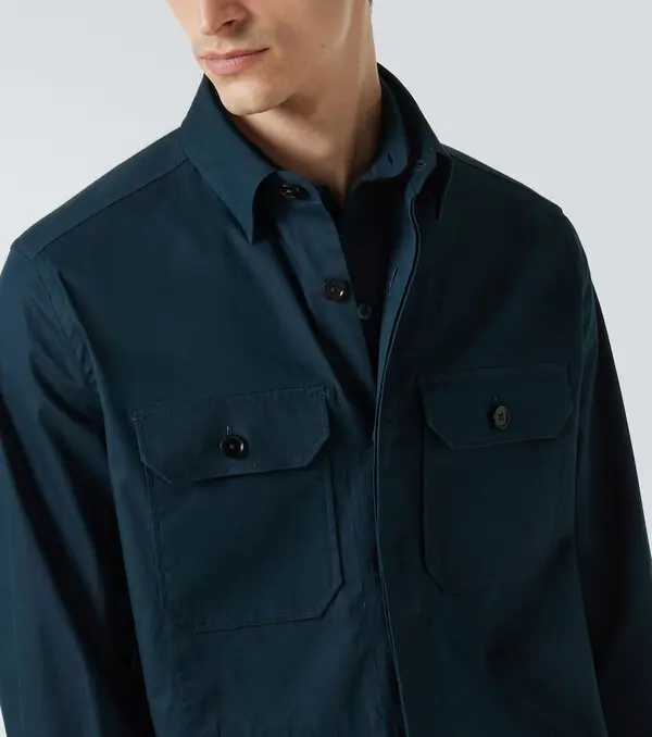 Zegna Cotton-blend Overshirt - Blue