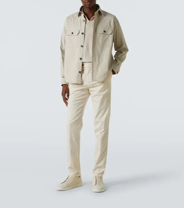 Zegna Cotton-blend Overshirt - White