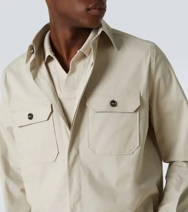 Zegna Cotton-blend Overshirt - White