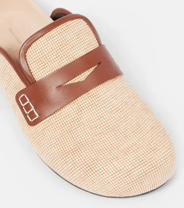 JW Anderson Leather-trimmed Mules - Beige