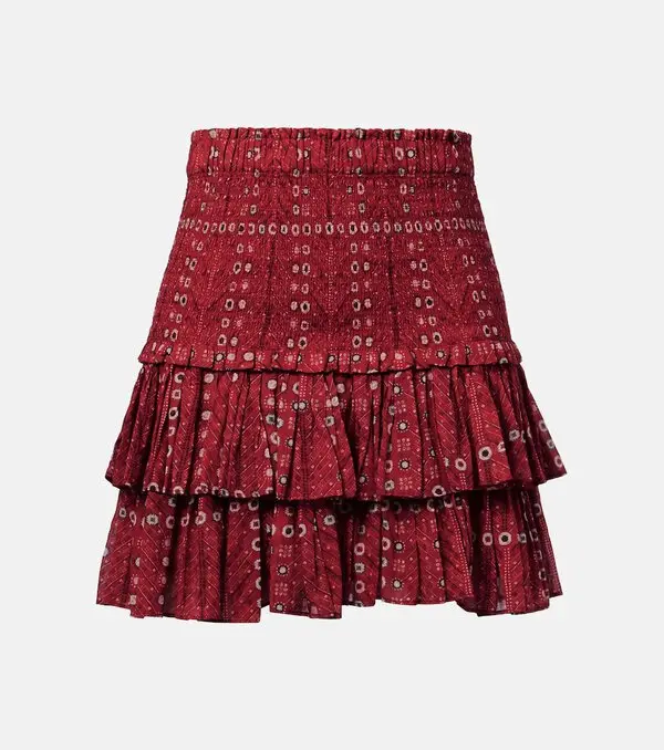 MARANT ETOILE Naomi Printed Cotton Miniskirt - Red