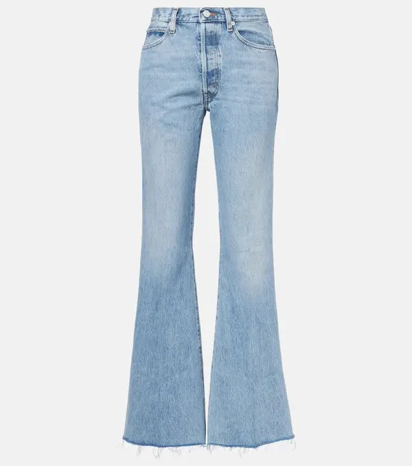 FRAME The Lax High-rise Flared Jeans - Black