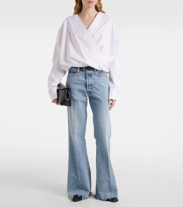 FRAME The Lax High-rise Flared Jeans - Black